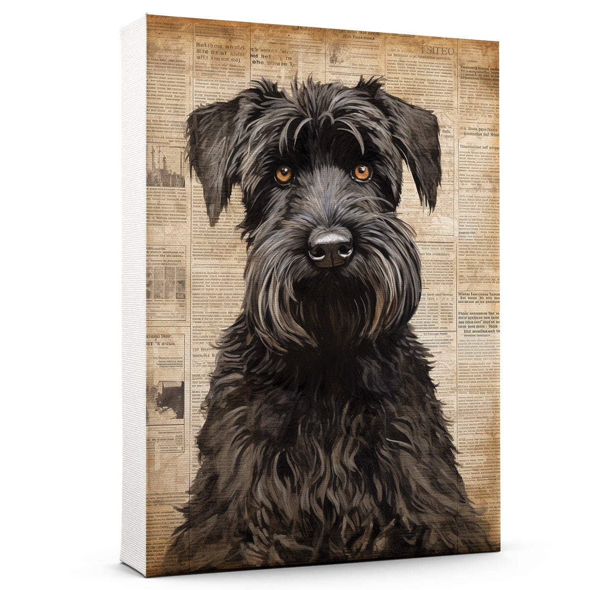 Giant Schnauzer Canvas Wall Art for Bathroom, Funny Dog Canvas Bedroom ...