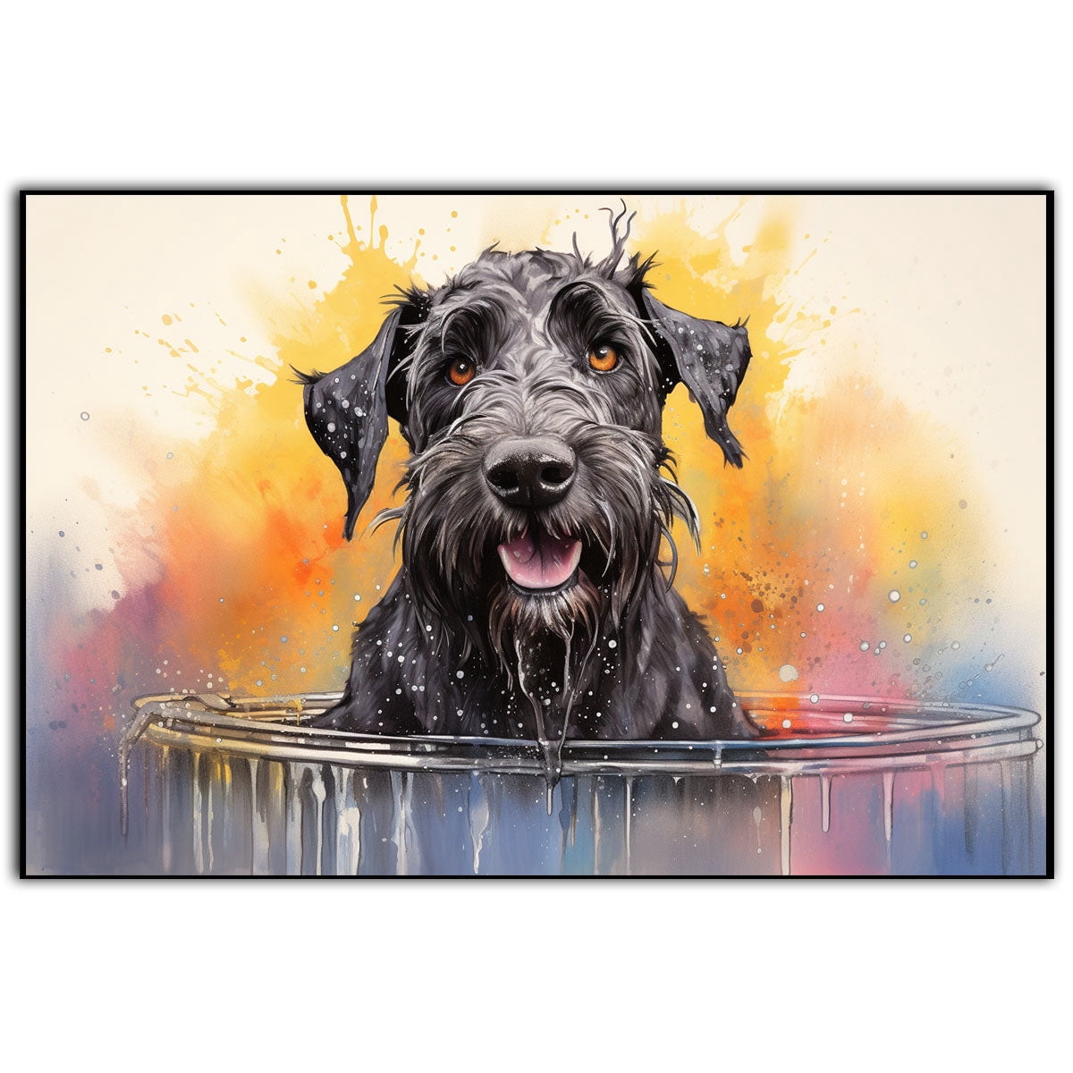 Giant Schnauzer Dog Canvas Bathroom Décor - Unique Bath Wall Decor ...