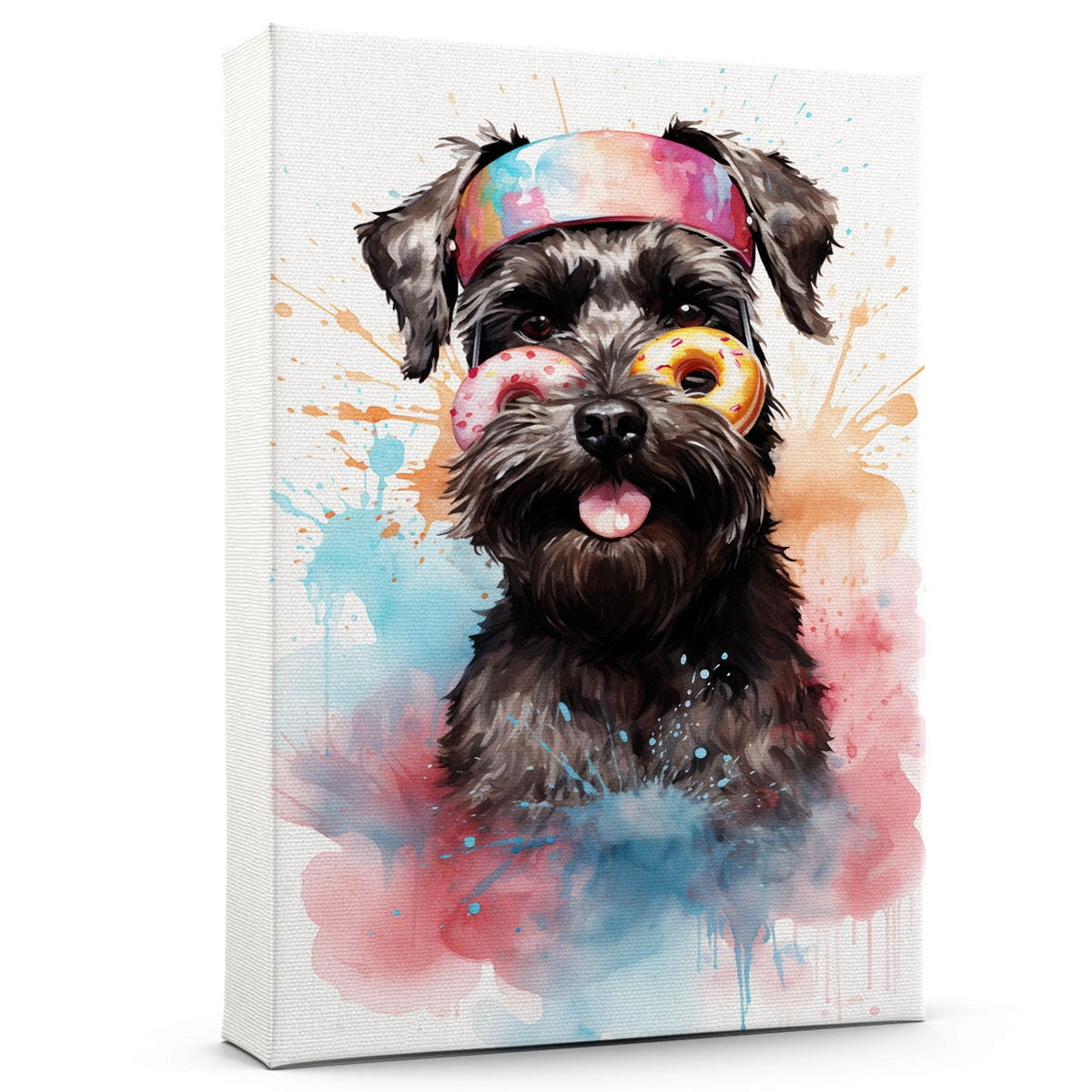 Giant Schnauzer Dog Canvas Wall Art,Pet Canvas Painting Puppy Artwork ...