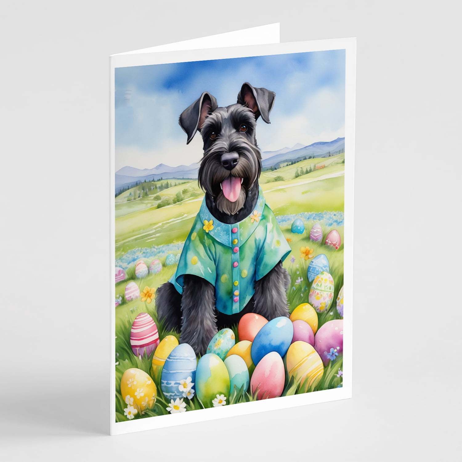 Giant Schnauzer Easter Egg Hunt Greeting Cards Pack of 8 7 in x 5 in ...