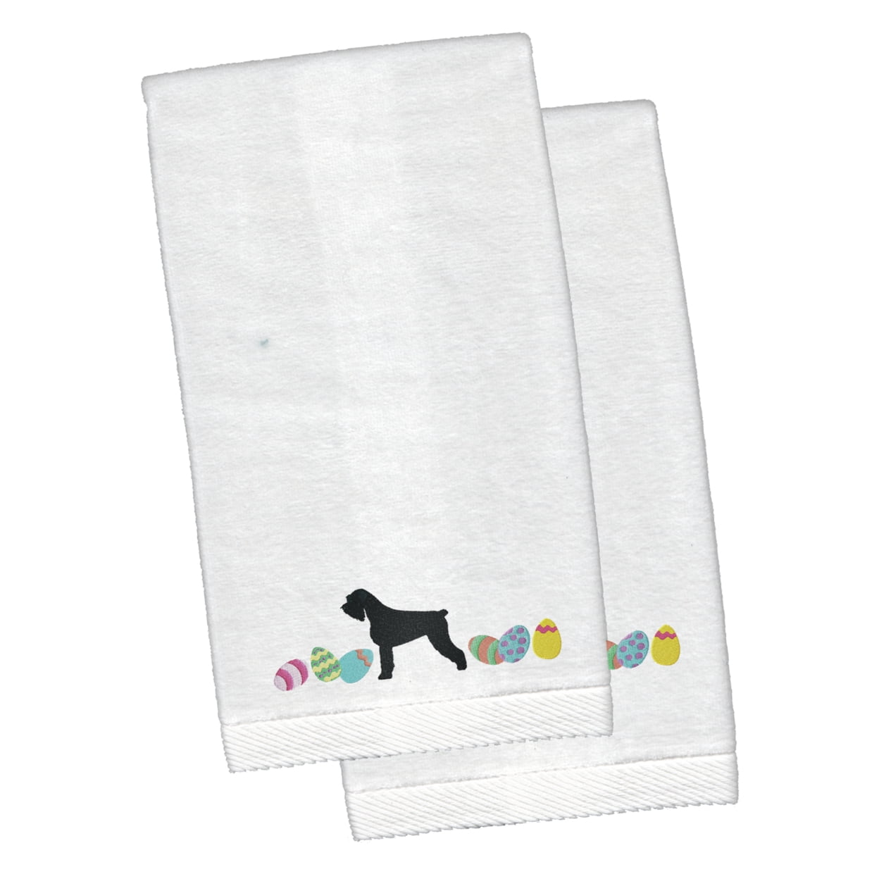 Giant Schnauzer Easter White Embroidered Plush Hand Towel Set of 2 ...