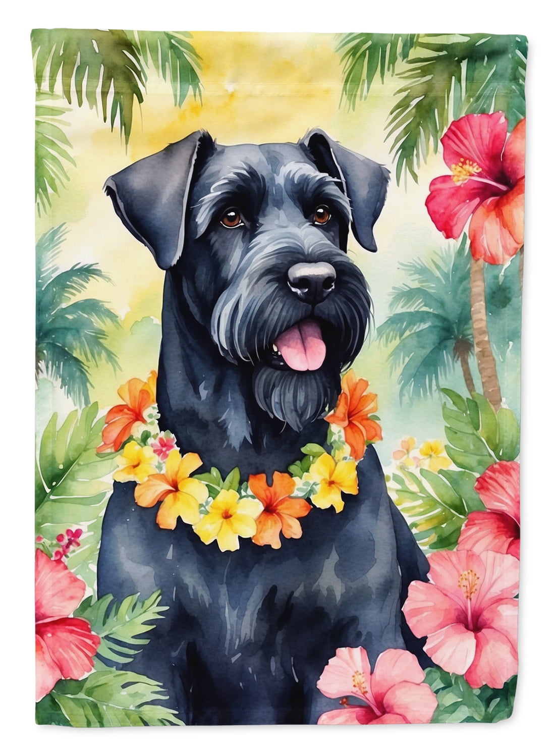 Giant Schnauzer Luau House Flag - Walmart.com