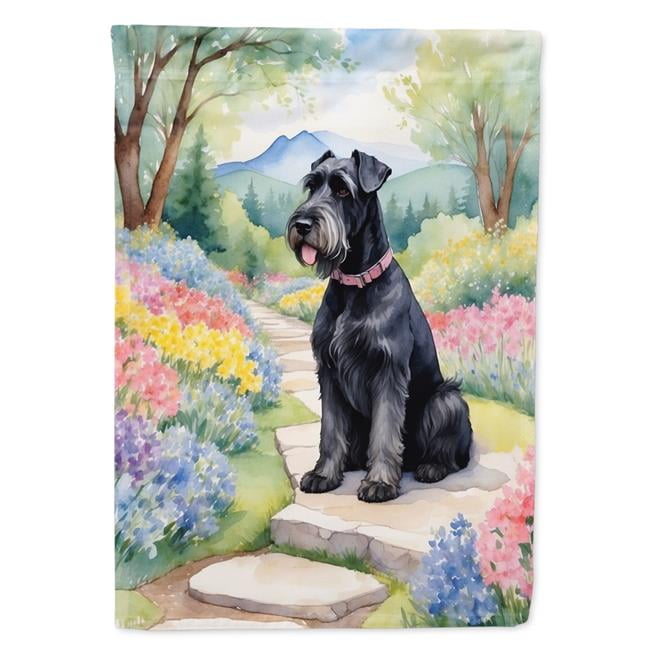 Giant Schnauzer Spring Path House Flag 28 in x 40 in - Walmart.com