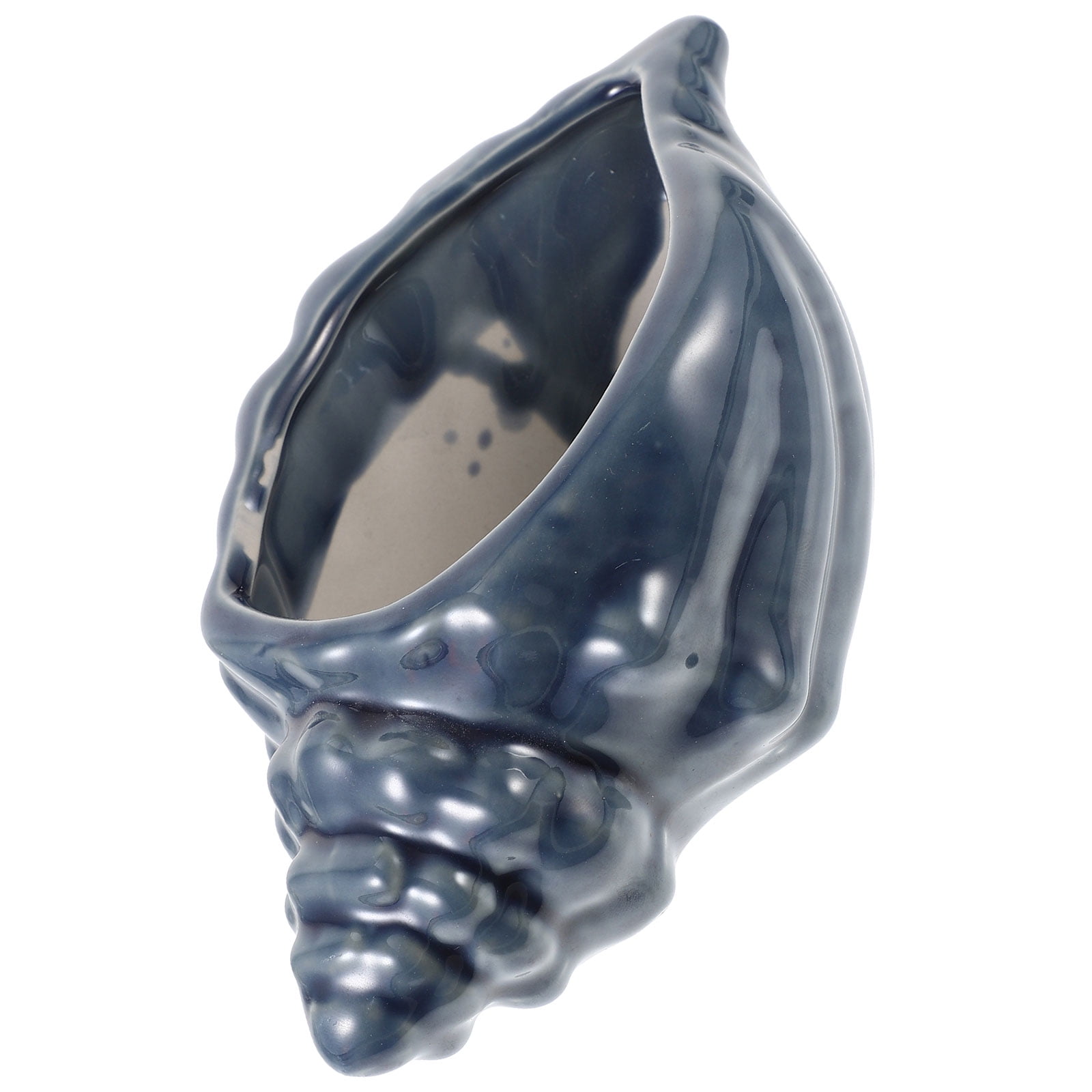 RENACLIPY Conch Succulent Pot Blue Ceramics 1Pack Outdoor Use Adornment ...