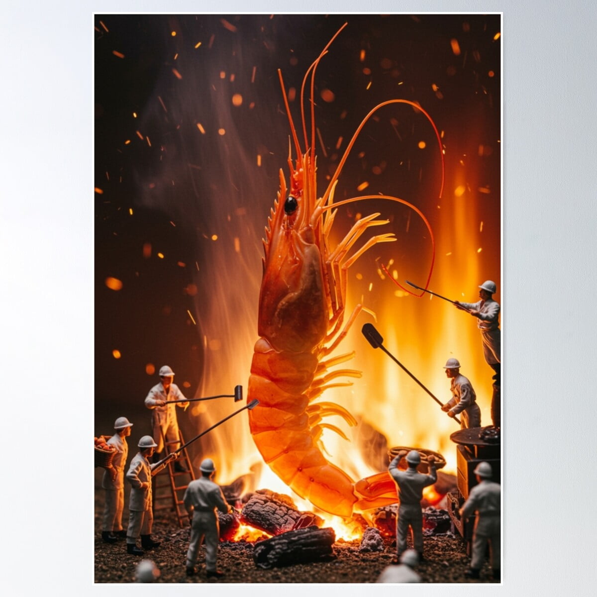 Giant Shrimp Roast Poster Wall Art, Modern Wall Decor For Living Room ...