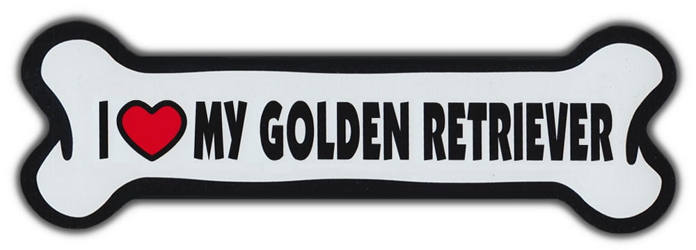 Giant Size!!! Dog Bone Magnet: I Love My Golden Retriever | Cars ...