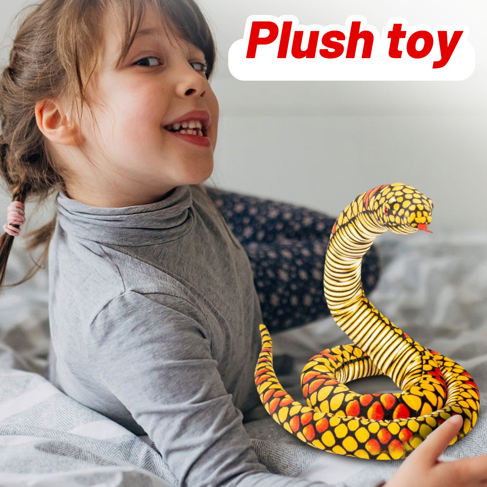 Giant Snake Stuffed Animal, 120cm Large Lifelike Jumbo Animal Plush Toy ...