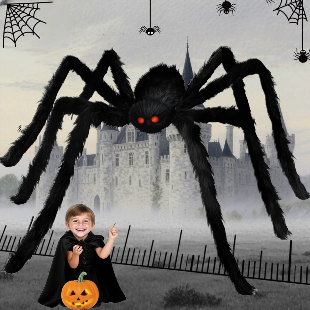 Giant Spider 6.6 Ft, 78" Halloween Decorations Fake Halloween Decor ...