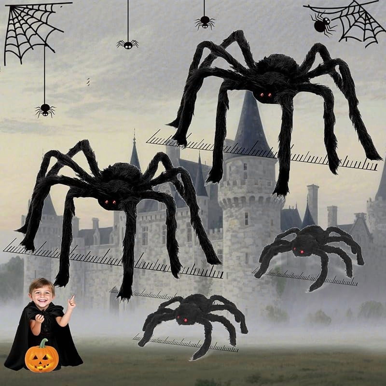 Giant Spider 6.6 Ft, 78" Halloween Decorations Fake Halloween Decor ...