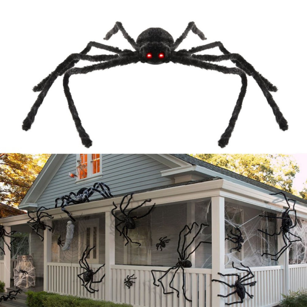 Giant Spider Halloween Decorations 2pcs Fake Scary Spiders Halloween