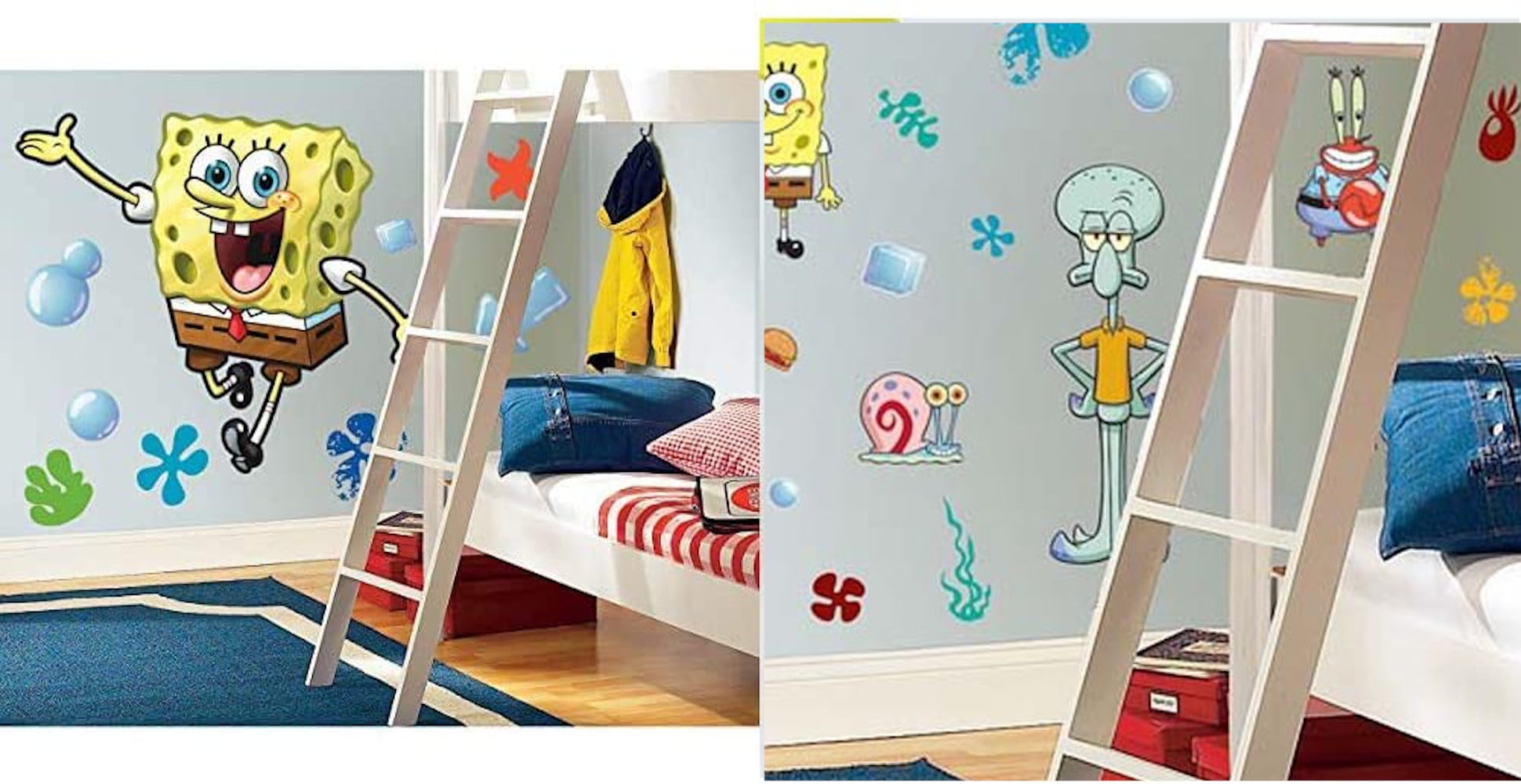 Giant Spongebob Squarepants & Spongebob Characters Peel & Stick Wall ...