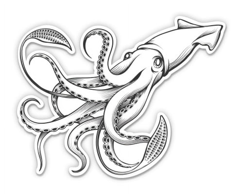Giant Squid - 12" Vinyl Sticker Waterproof Decal - Walmart.com