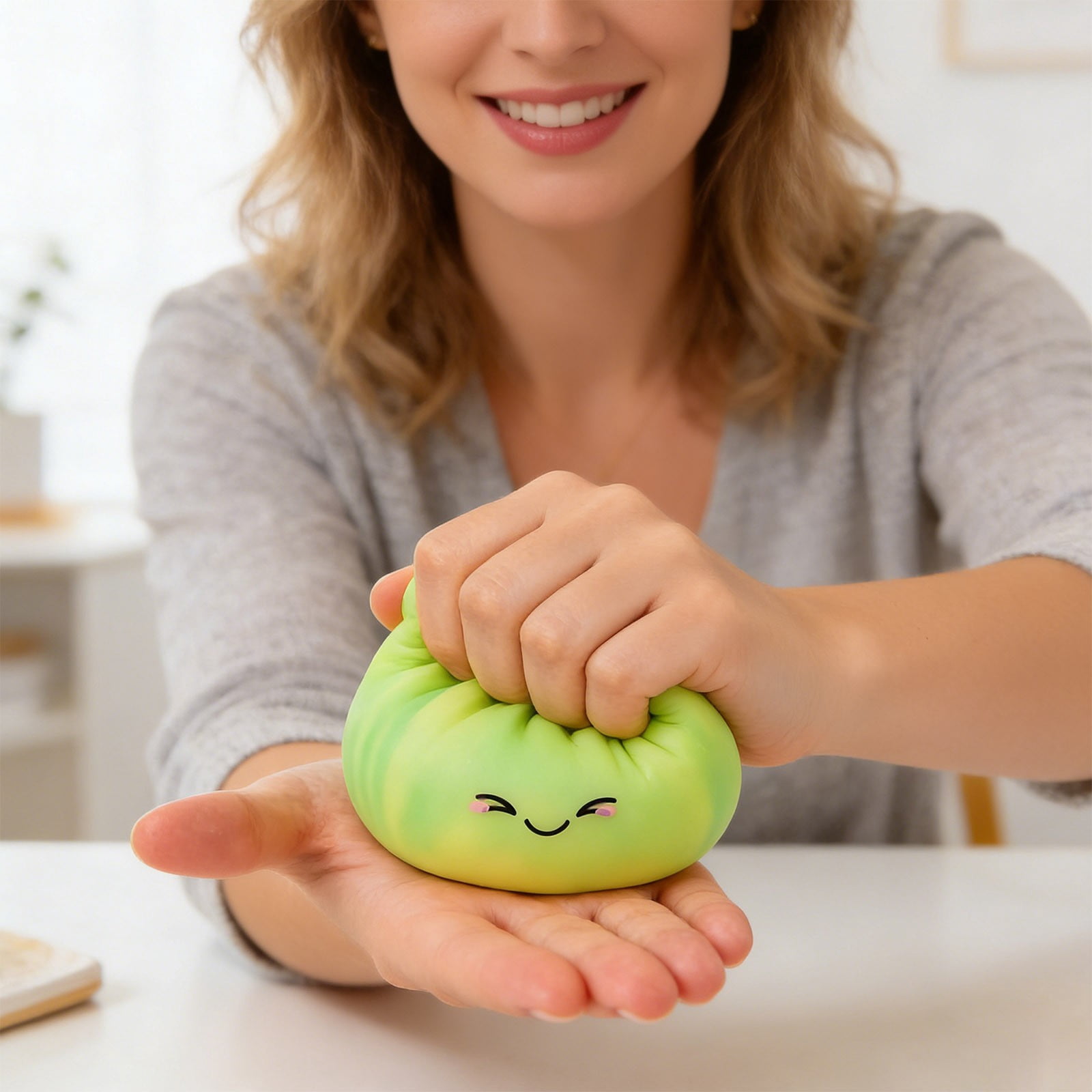 Giant Steamed Bun Shaped Stress Relief Toy with Steamer Box, Soft ...