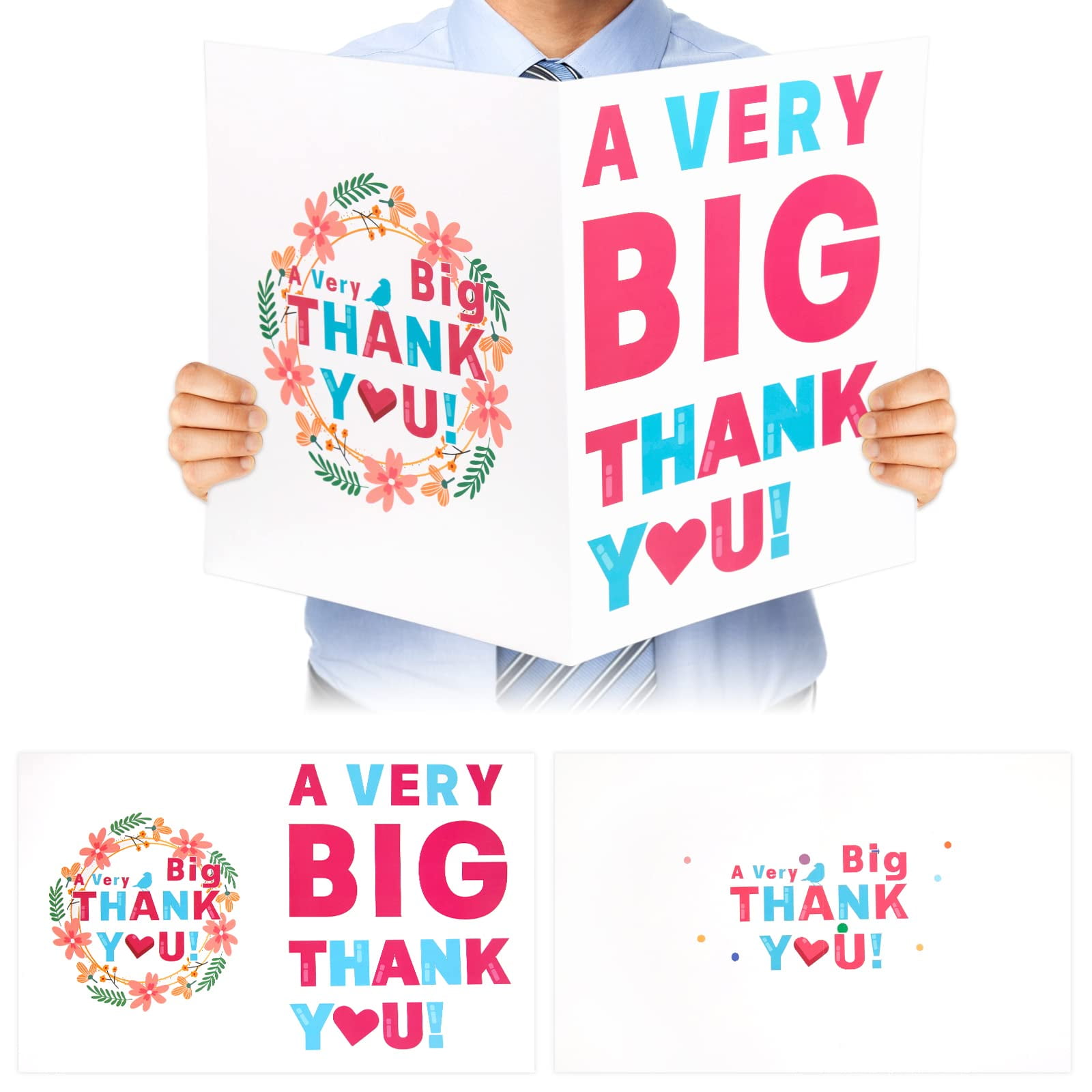 Giant Thank You Card with Envelope, 14 x Inch Very Big Thank You Jumbo ...
