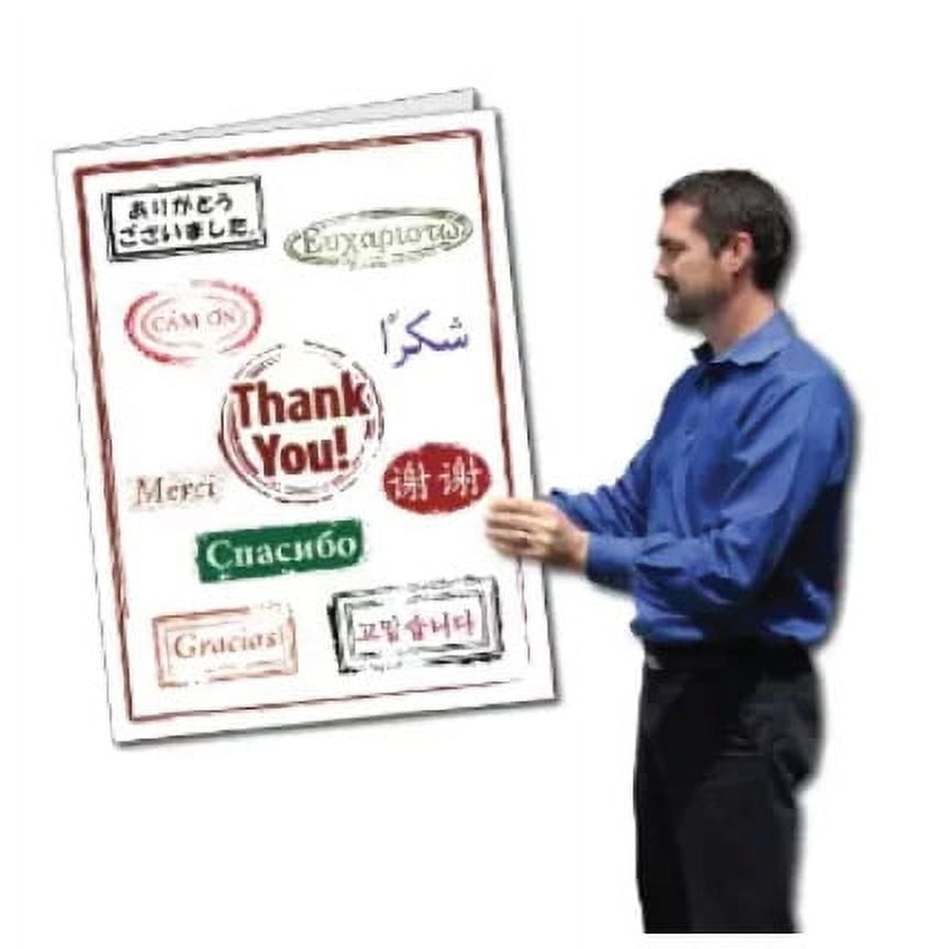 Jumbo 2' x 3' Thank You Card with Large Package, Multilingual Message ...