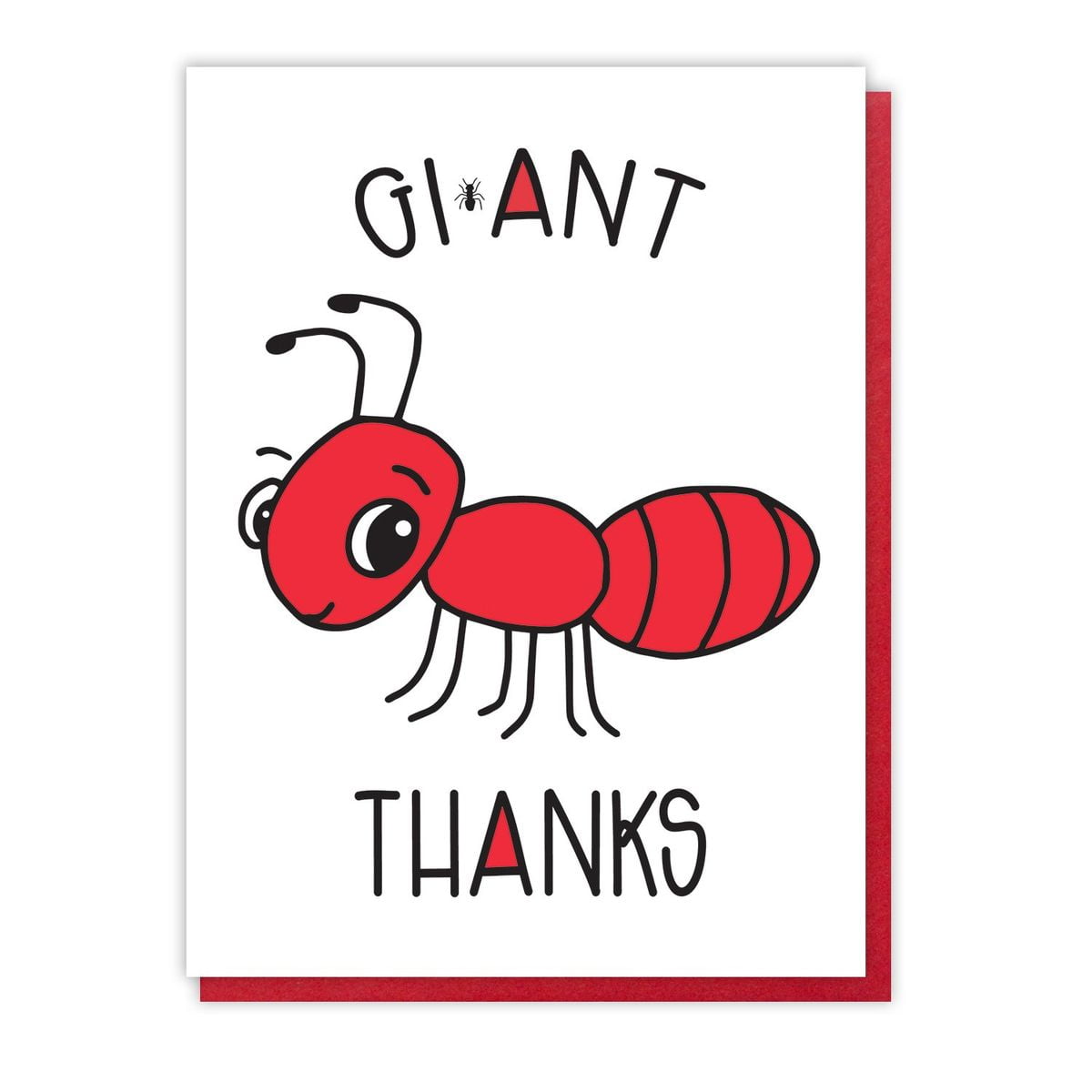 Giant Thanks Greeting Card with Adorable Red Ant Cartoon – Perfect ...