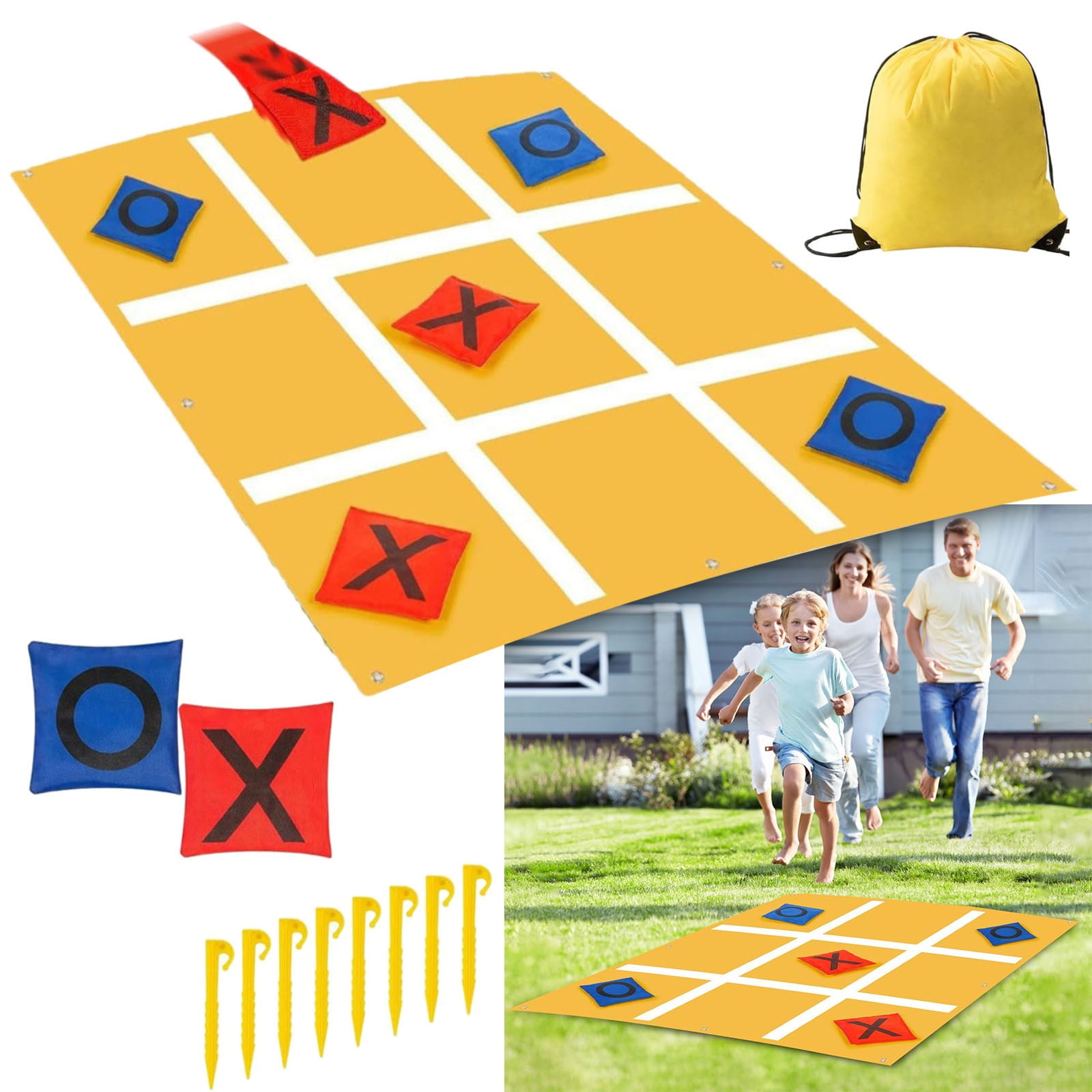 Giant Tic-Tac-Toe Bean Bag Toss Game For Kids, Families Outdoor Fun ...