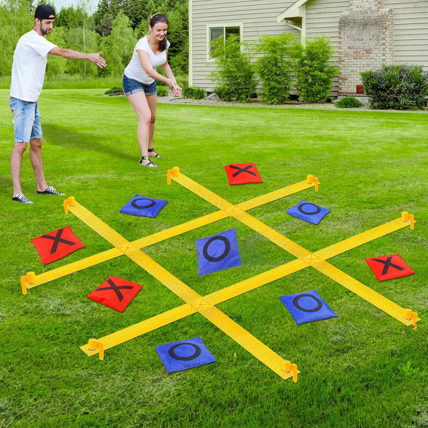 Giant Tic Tac Toe Outdoor Games for Adults Family, Portable Tic Tac Toe ...