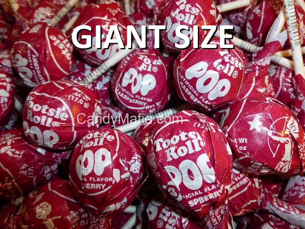 Giant Tootsie Pops Red Raspberry Flavor 42 Suckers - Walmart.com