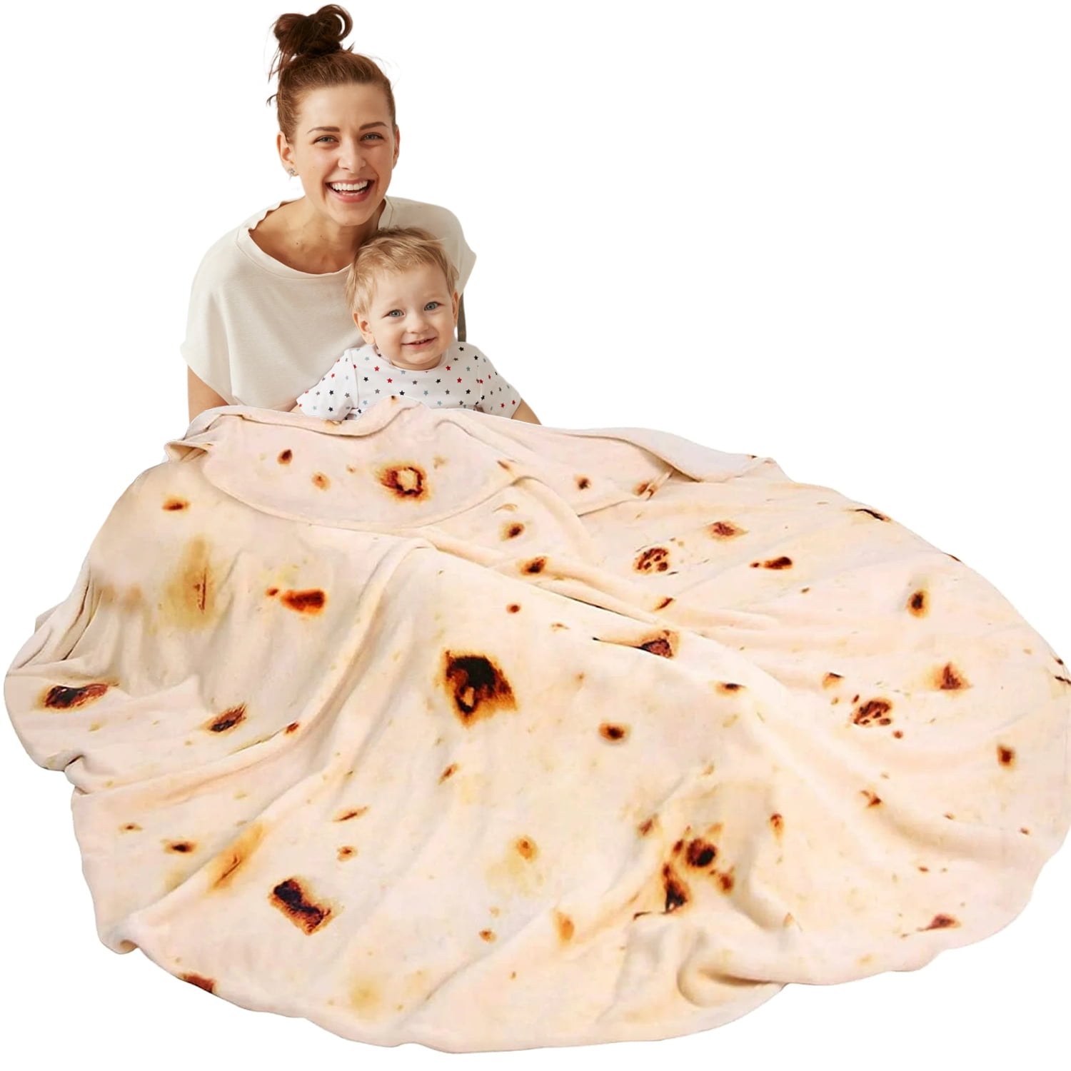Rirool Tortilla Blanket - 71" Giant Taco Fleece Throw, Double-Sided ...