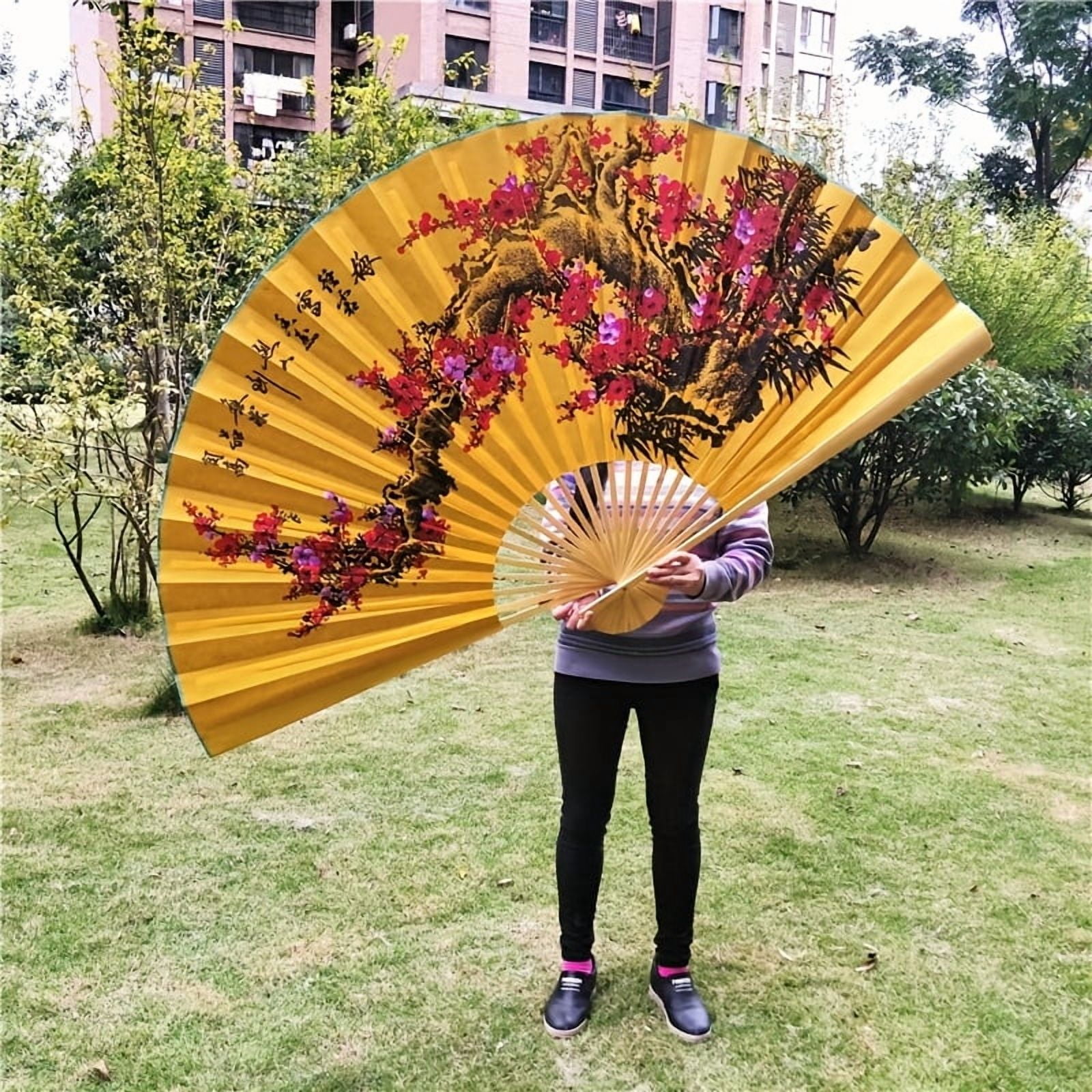 Giant Traditional Chinese Handmade Bamboo Folding Fan, Oversized Wall ...
