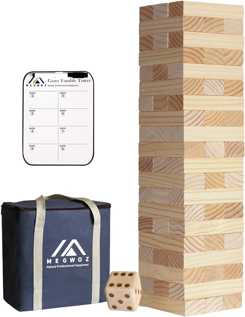 Giant Tumble Tower Games for Kids and Adults 57 Blocks New Zealand Pine Wooden Blocks Stacking ...