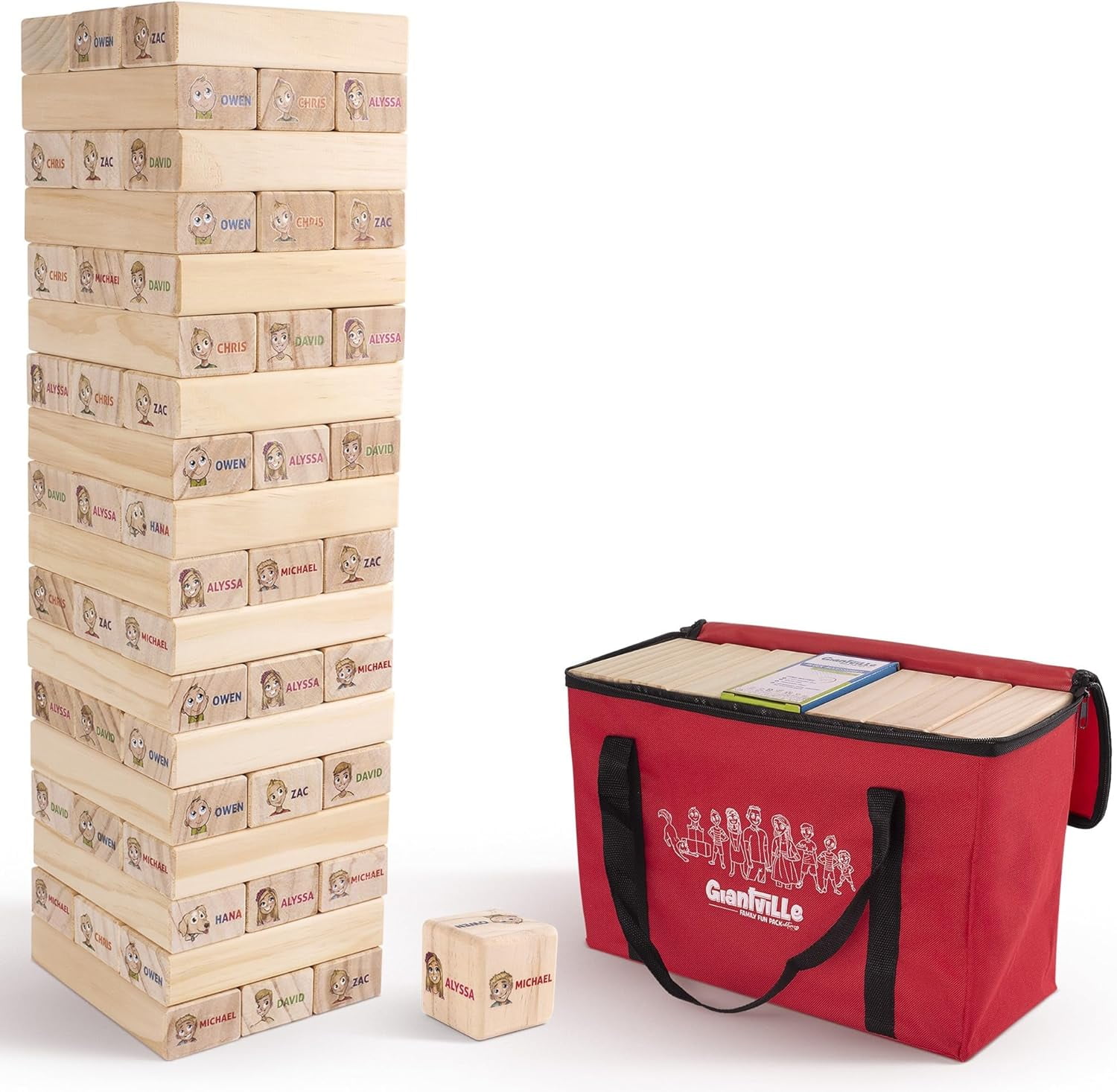 Giant Tumbling Timber Toy - Premium Pine Wood Life-Size Blocks Tower ...