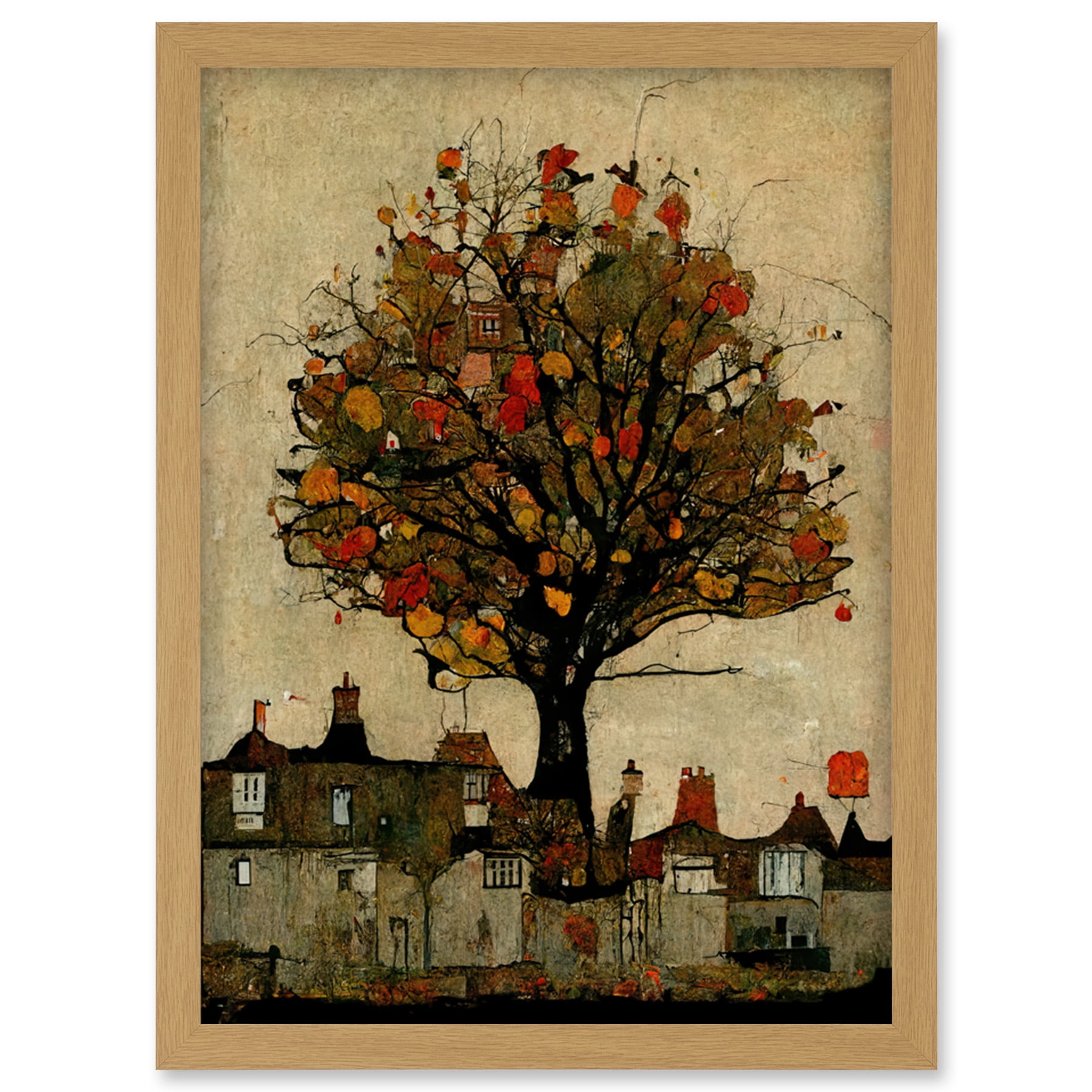 Giant Untidy Quirky Street Tree Artwork Framed Wall Art Print A4 ...