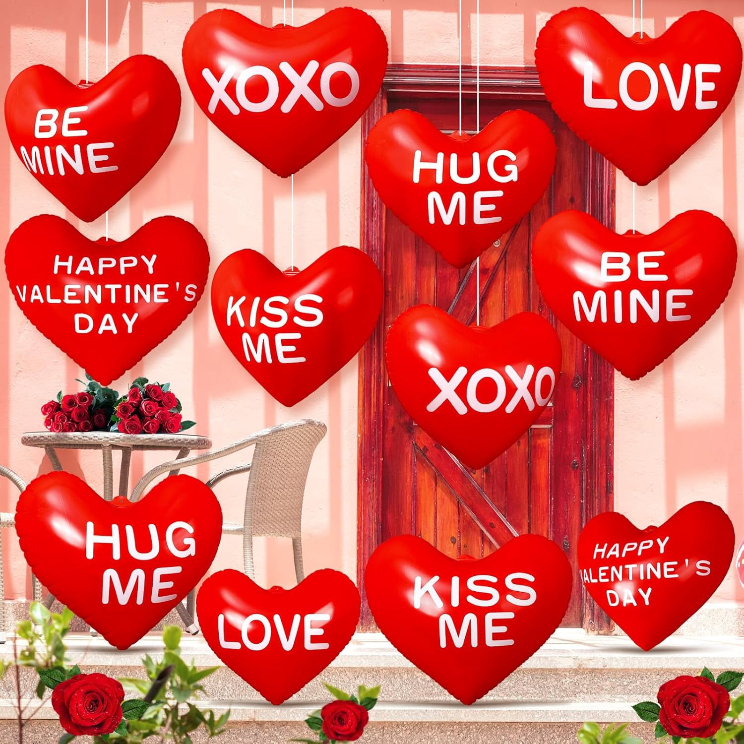 Giant Valentines Day Inflatable Heart Outdoor Decoration PVC Inflatable ...