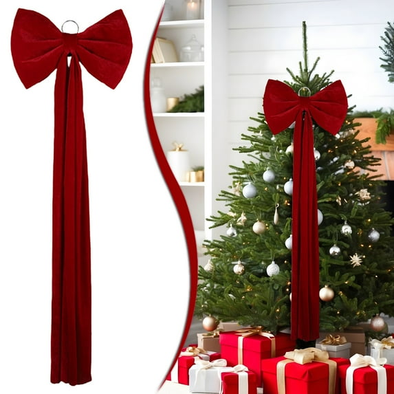 Giant Velvet Bow Wall Decoration | Large Red Ribbon Backdrop For ...