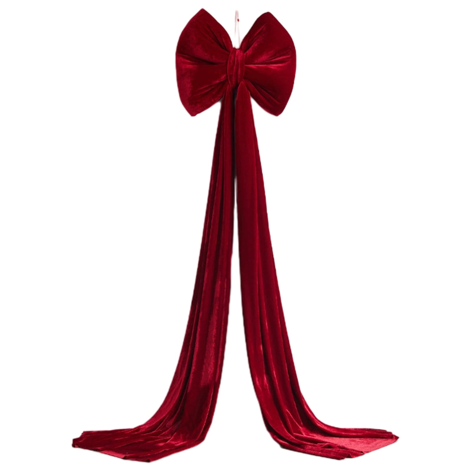 Giant Velvet Red Bow Ornament Oversize Flocked Bows Scene Decoration ...