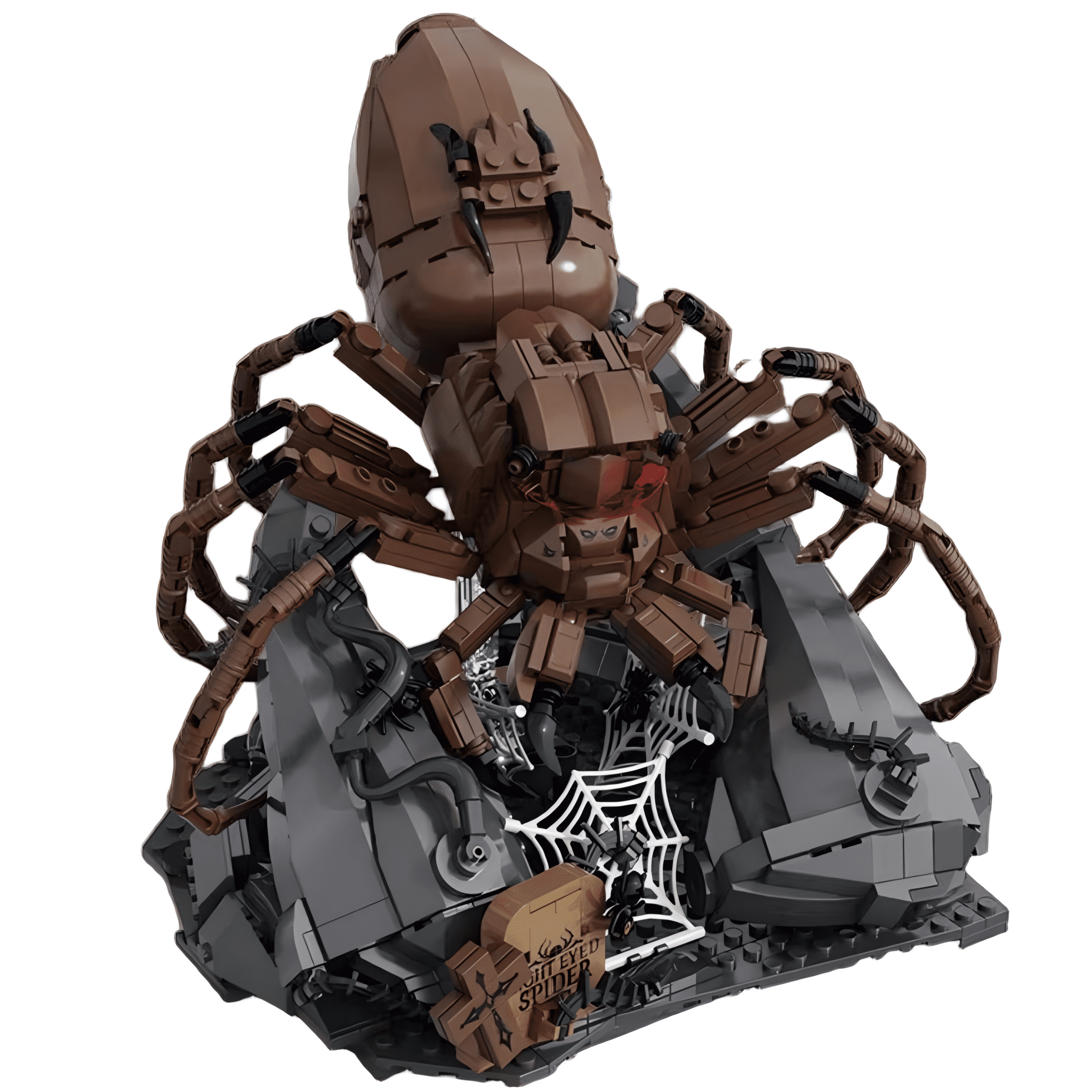 Giant Venomous Spider Building Blocks, Dark Cave Spider Web Scene Model ...