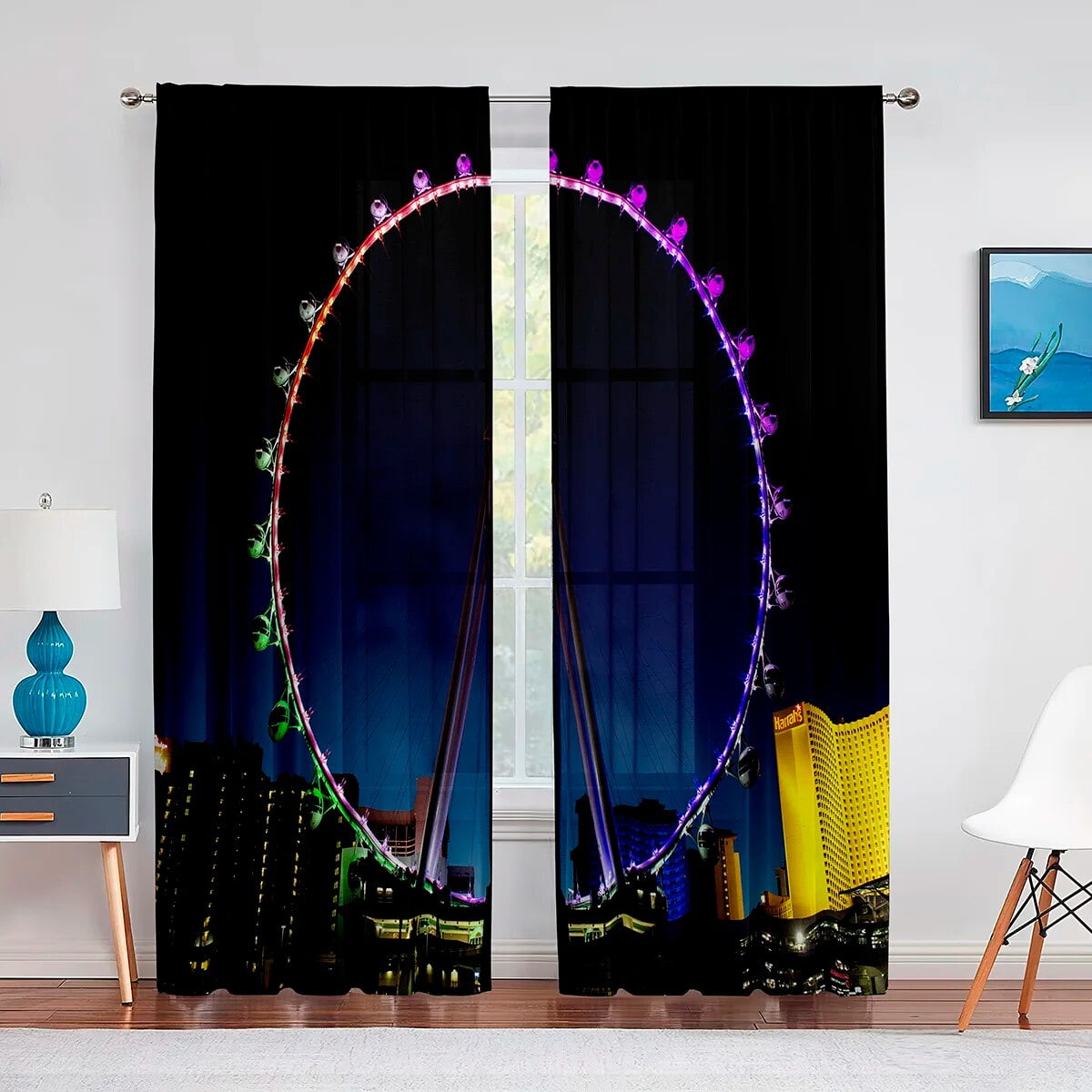 Giant Vertical Revolving Ferris Wheel Tulle Curtains Living Room ...