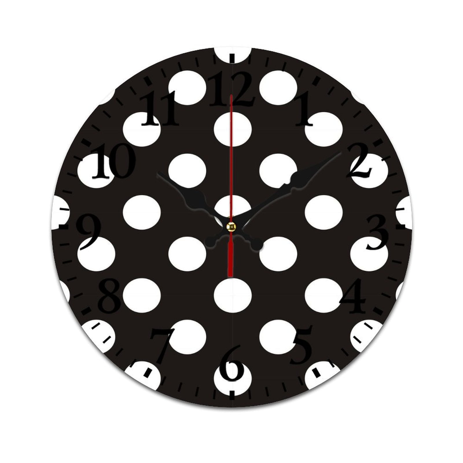 Giant White And Dark Grey Polka Dot Pattern Wall Clock Modern Design ...