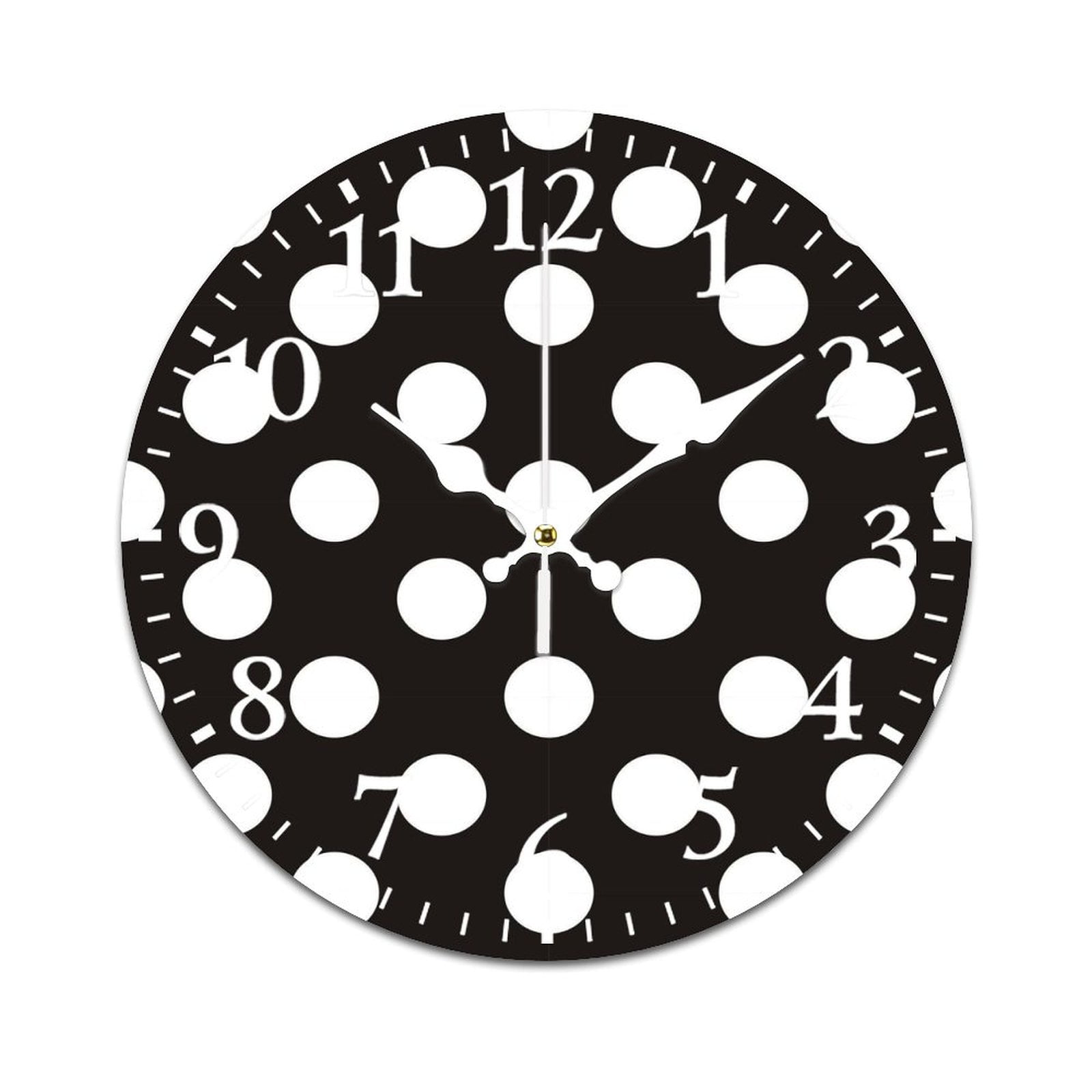 Giant White And Dark Grey Polka Dot Pattern Wall Clock Modern Design ...