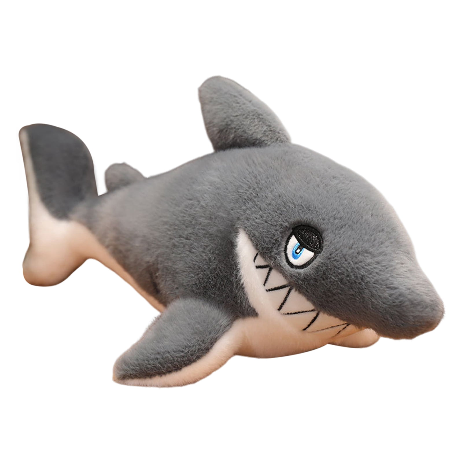Giant White Shark Plush Toy - Soft Cuddly Stuffed Animal, 18 Inch Doll ...