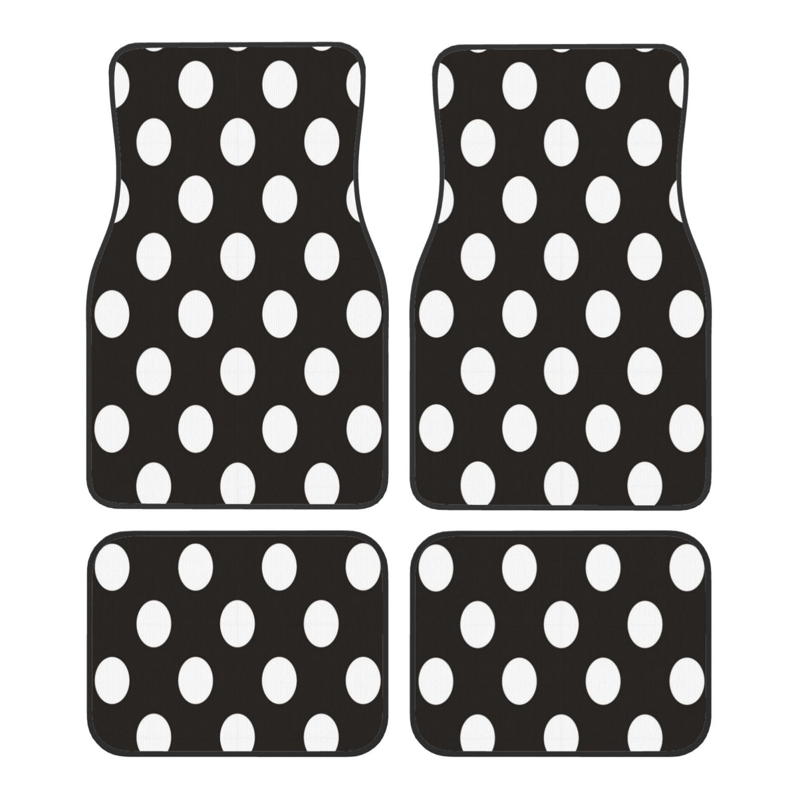 Giant White and Dark Grey Polka Dot Pattern Floor Car Mat Universal Fit ...