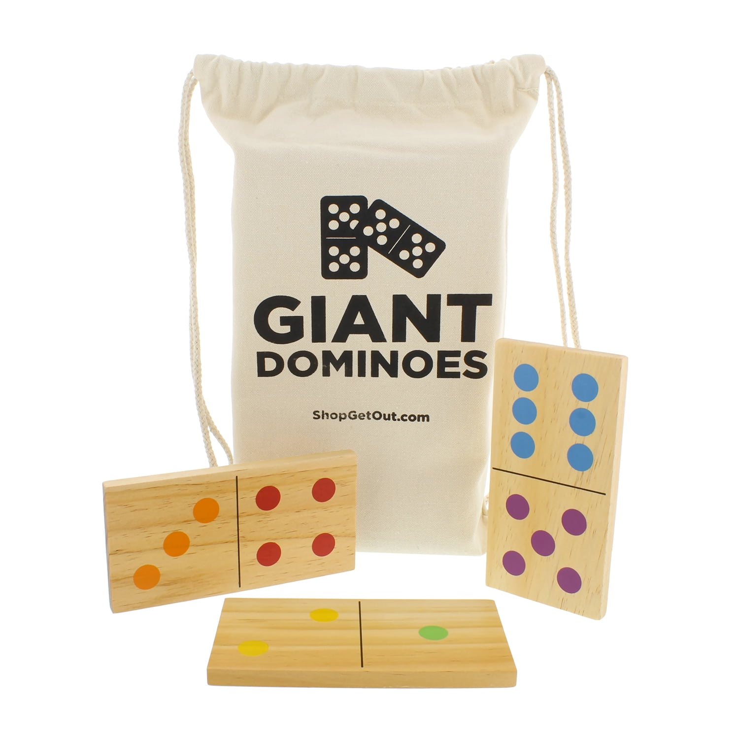 Free Shipping! Giant Wooden Dominoes 28-Piece Jumbo Set Natural Wood ...