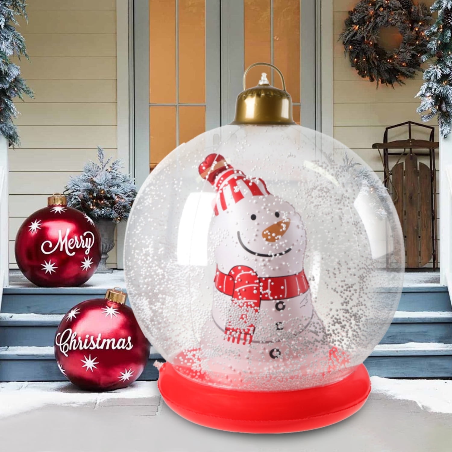 Giant inflatable Christmas decorations - PVC snow globes, Santa ...