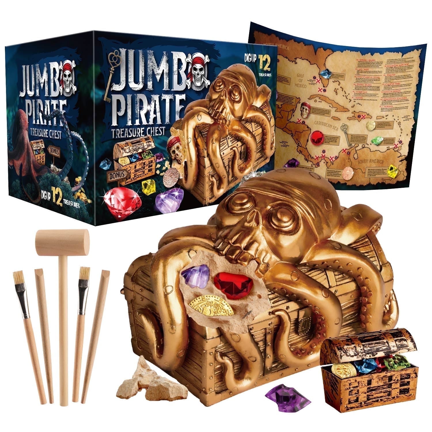 Piano Potato Pirate Dig Kit - Dig up 12 Pirate Treasures, Gold Coins ...