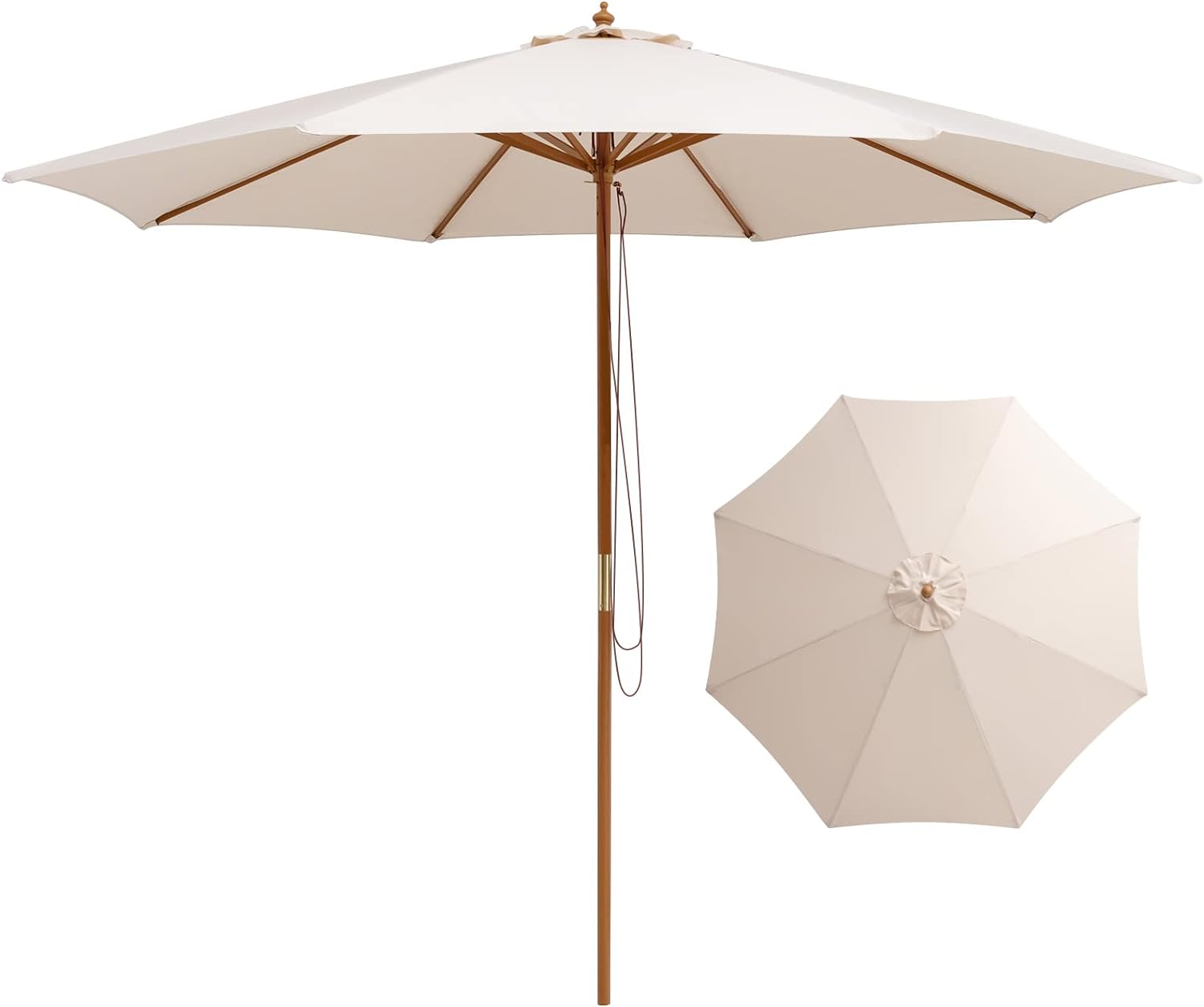 Giantex 10FT Patio Umbrella, Outdoor Table Market Umbrella with 8 ...
