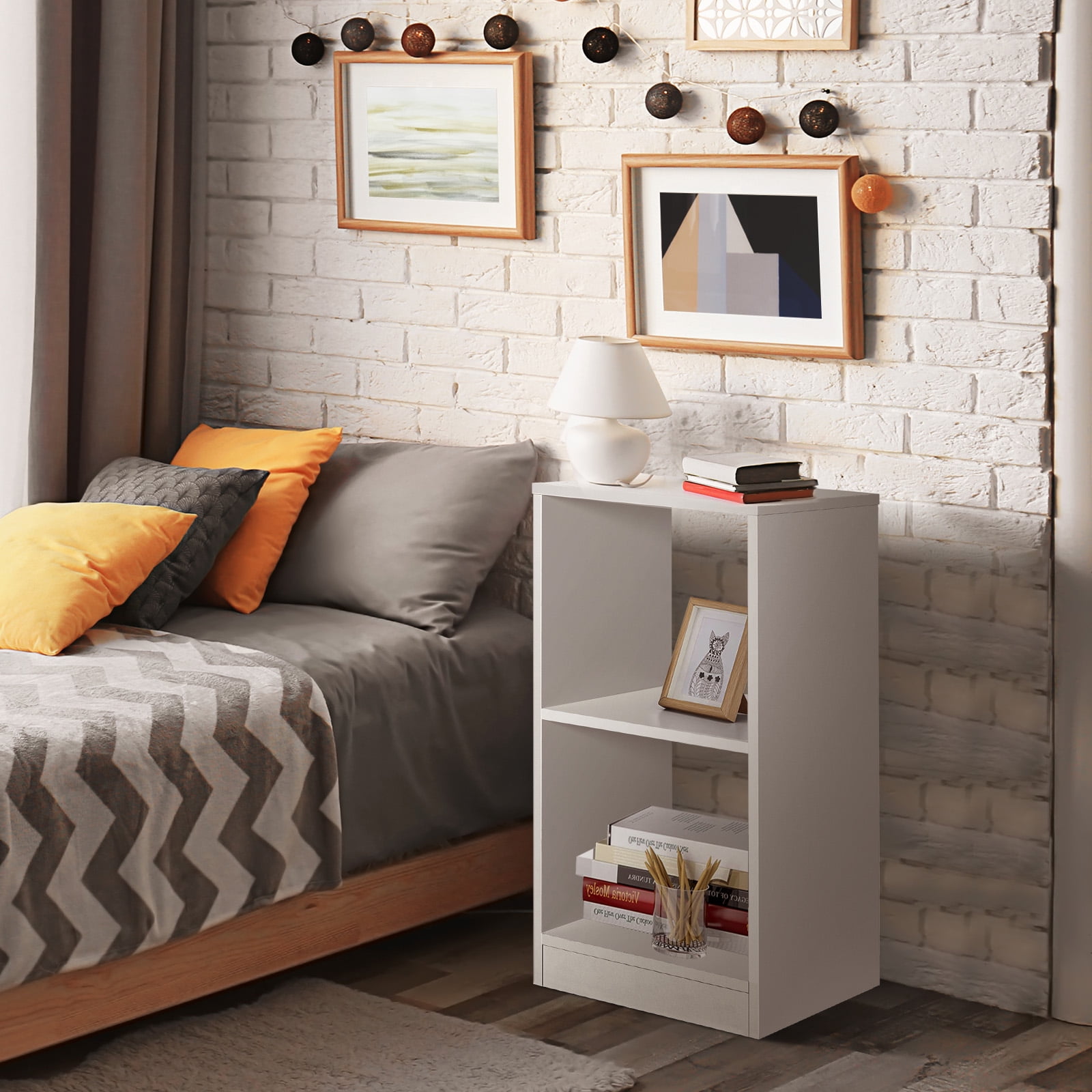 Giantex 2 Cube Bookcases, Multifunctional End Table Nightstand, Stand ...