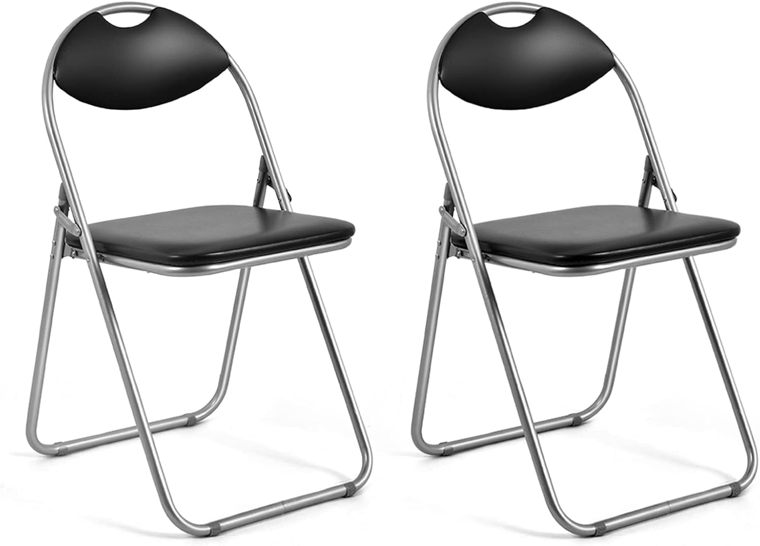 Giantex 2-Pack Folding Chairs Set - Waiting Room Chairs with Padded ...