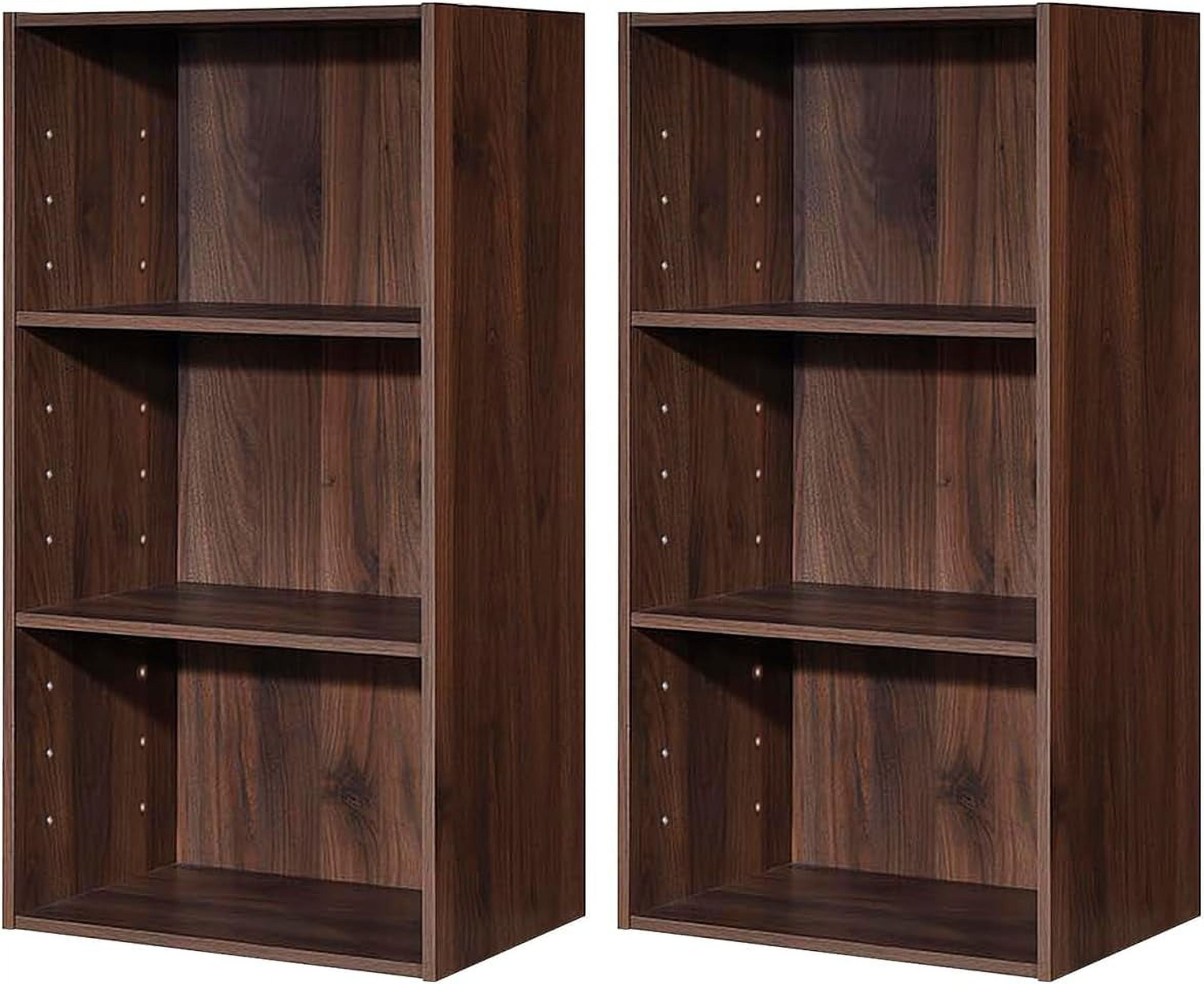 Giantex 2 Pieces 3 Shelf Bookcase Book Shelves Open Storage Cabinet ...