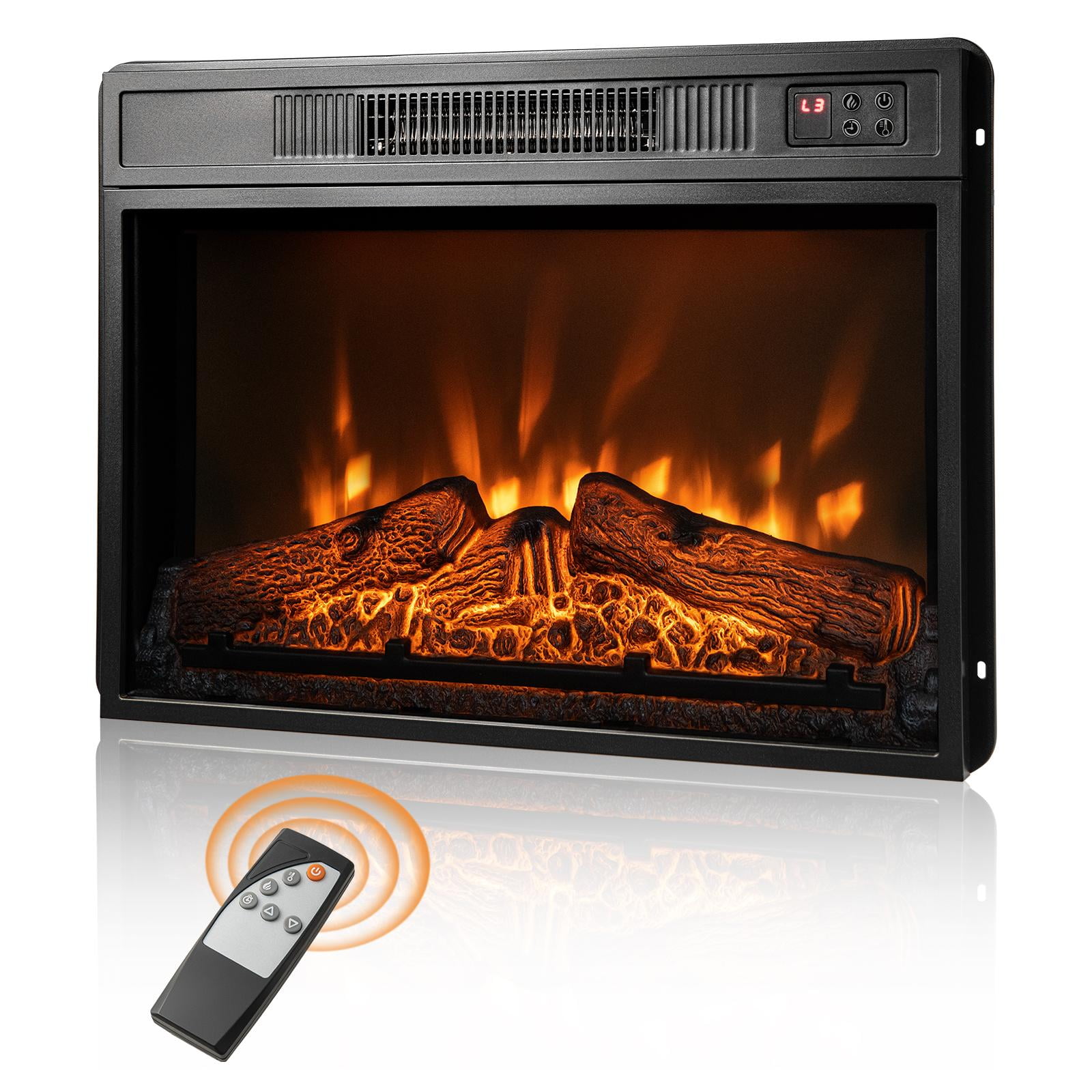 Giantex 23" Electric Fireplace, Recessed Fireplace Insert w/Remote ...