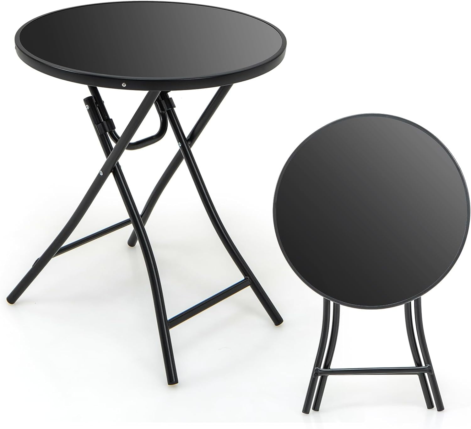 Giantex 23 Inch Round Bistro Table, Patio Folding Cocktail Table with ...