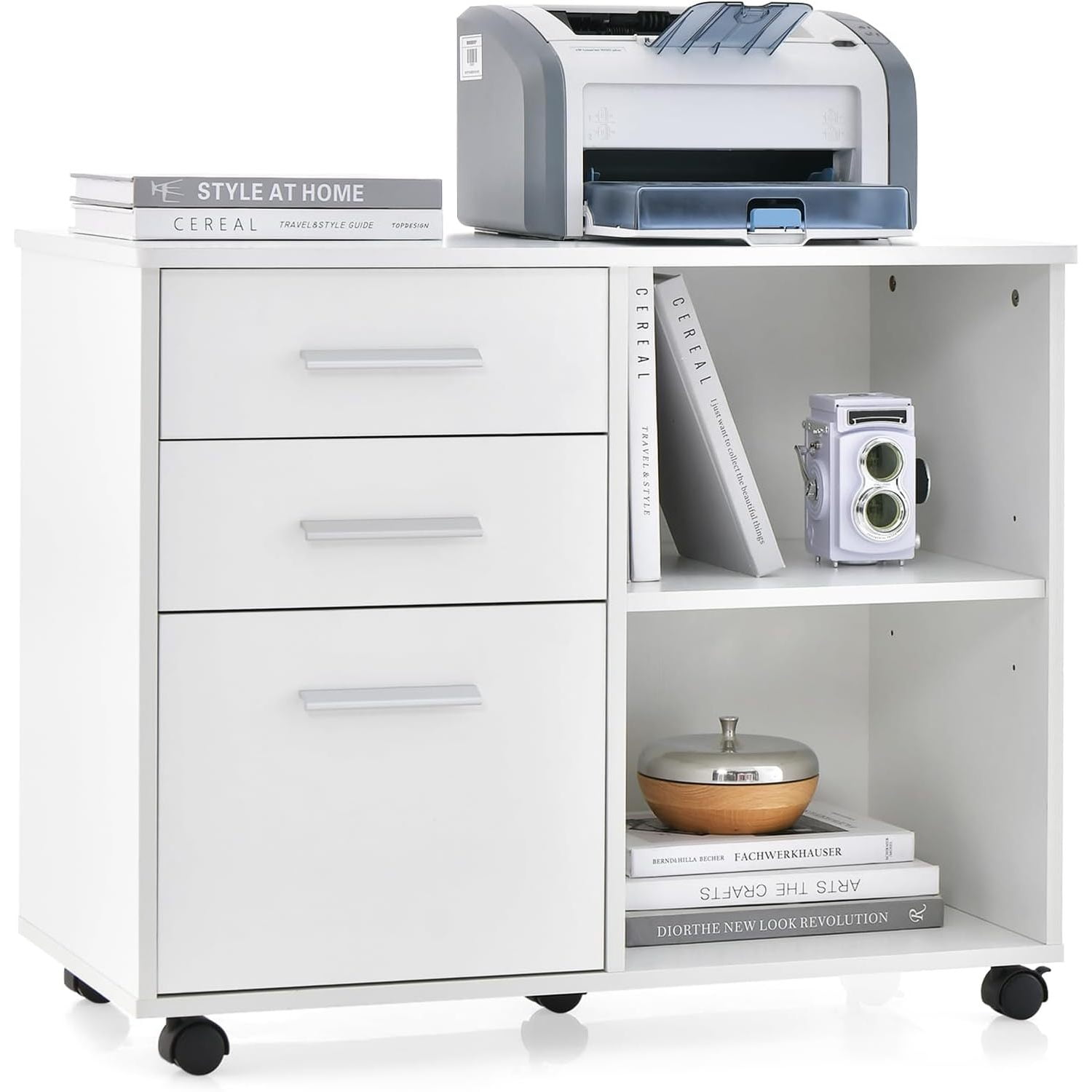 Giantex 3-Drawer, Office-Home Mobile Lateral Filing w/Hanging Bars ...