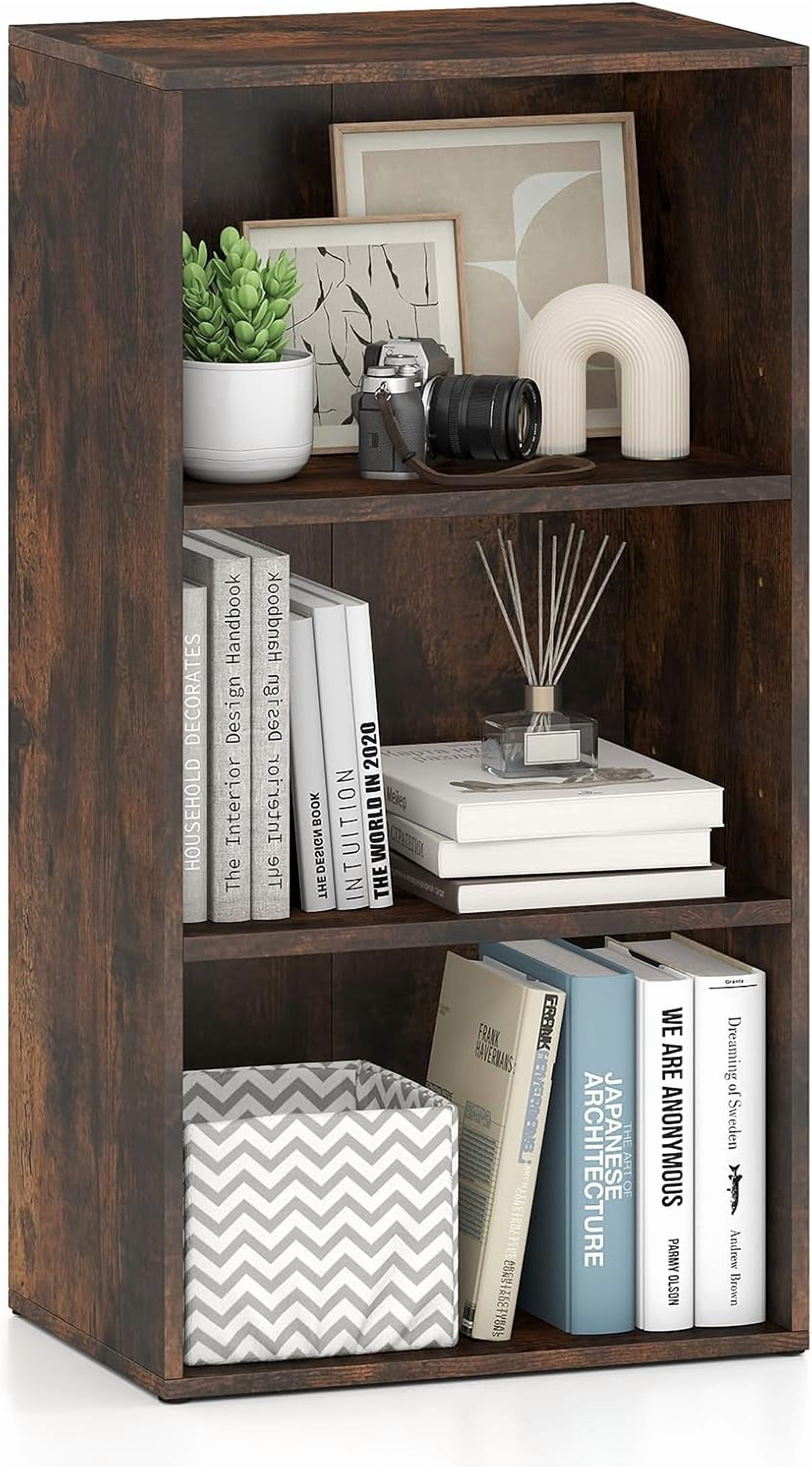 Giantex 3 Shelf Bookcase, Book Shelves Cube Storage Organizer, Open ...