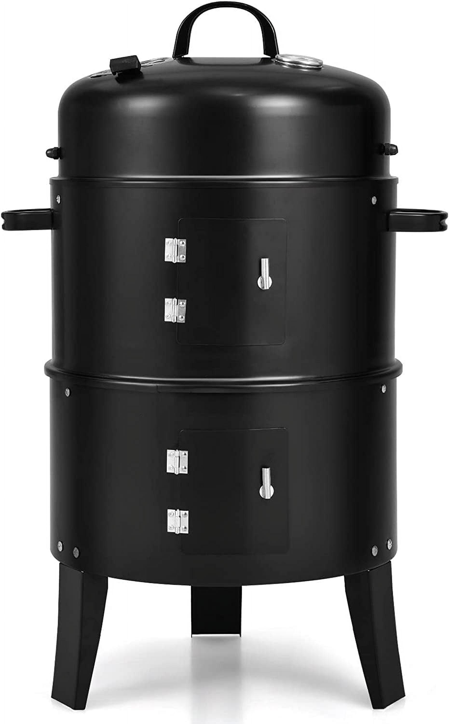Giantex 3-in-1 Charcoal BBQ Smoker, Outdoor Grill Cooker with Built-in ...