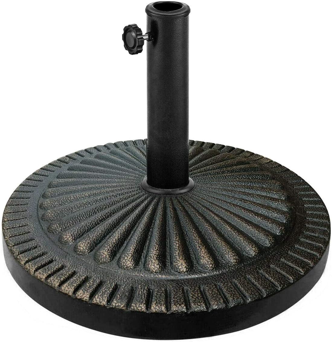 Giantex 31.5 lbs Patio Market Umbrella Base, Heavy Duty Cast Iron Resin ...